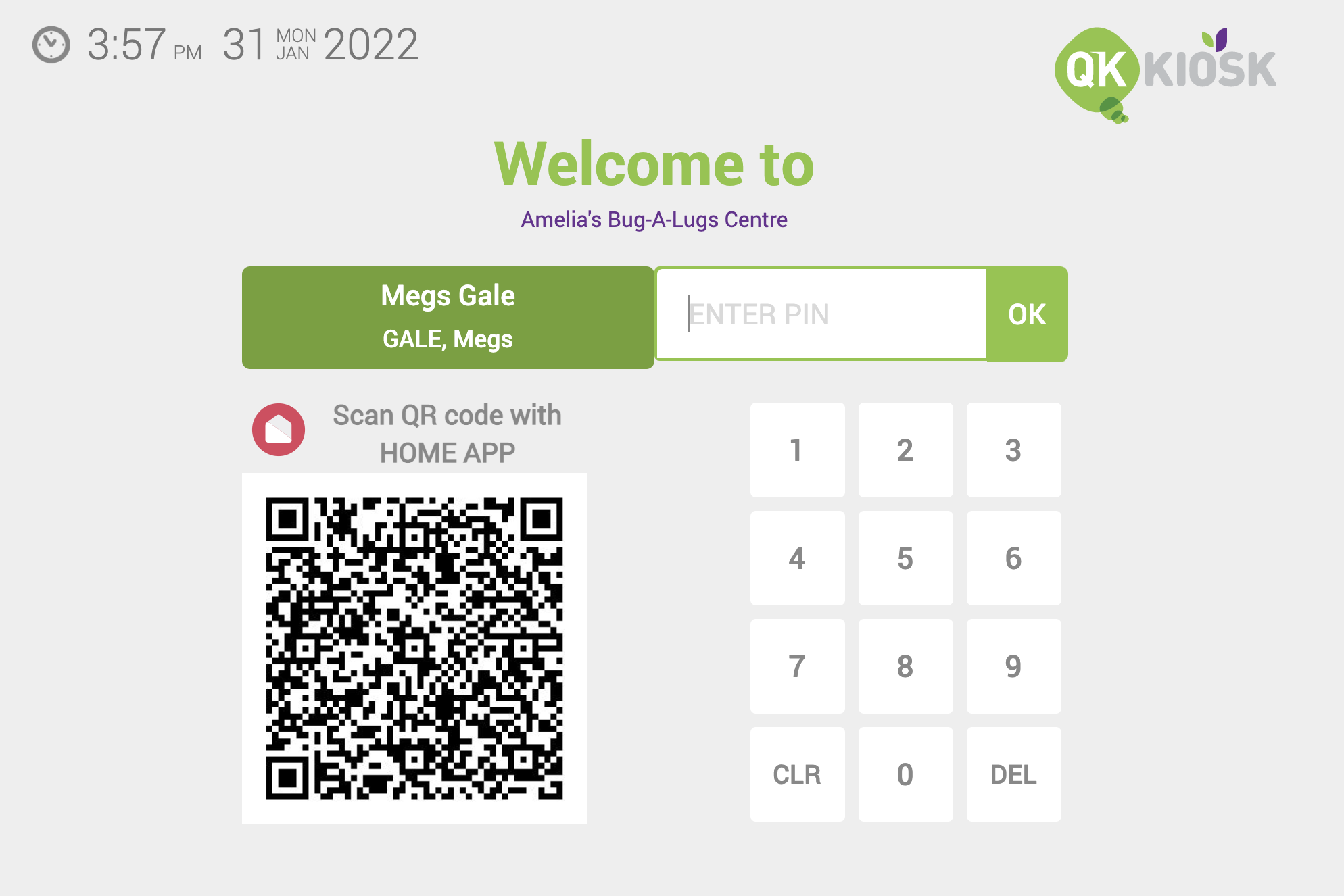 Sign In/Out on the Kiosk