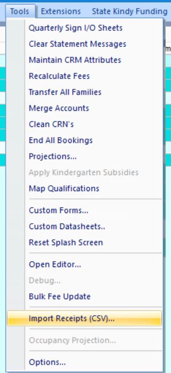Import Receipts (CSV)